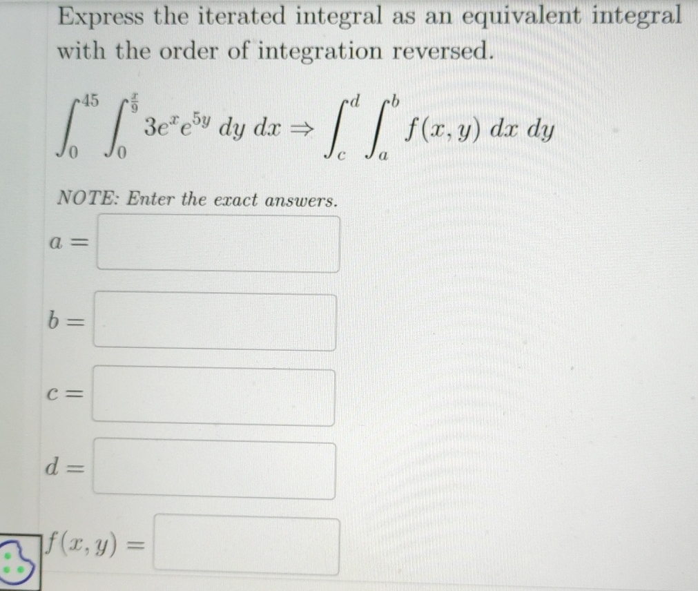 Solved Express the iterated integral as an equivalent | Chegg.com