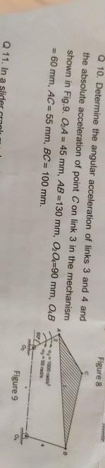 Solved Q 10. ﻿Determine the angular acceleration of links 3 | Chegg.com