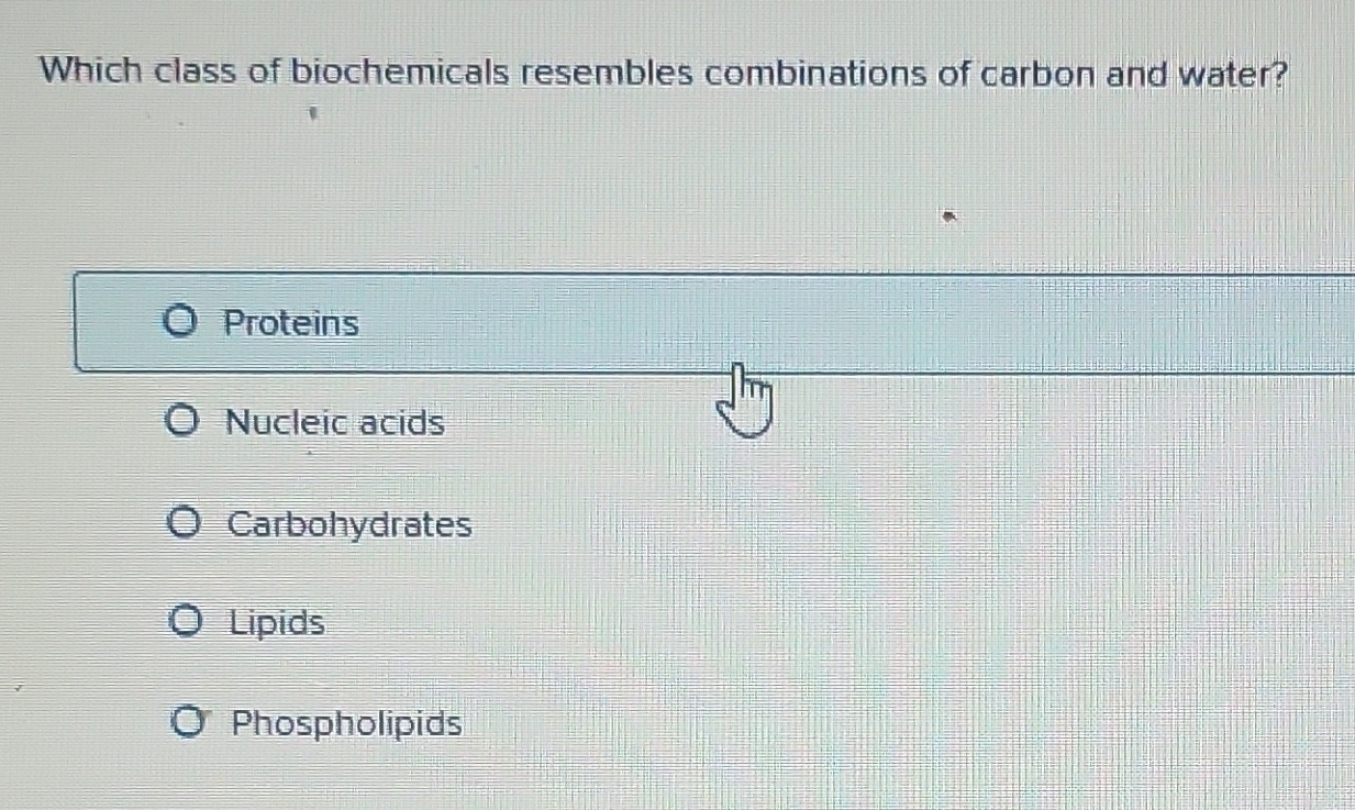 Which class of biochemicals resembles combinations of | Chegg.com