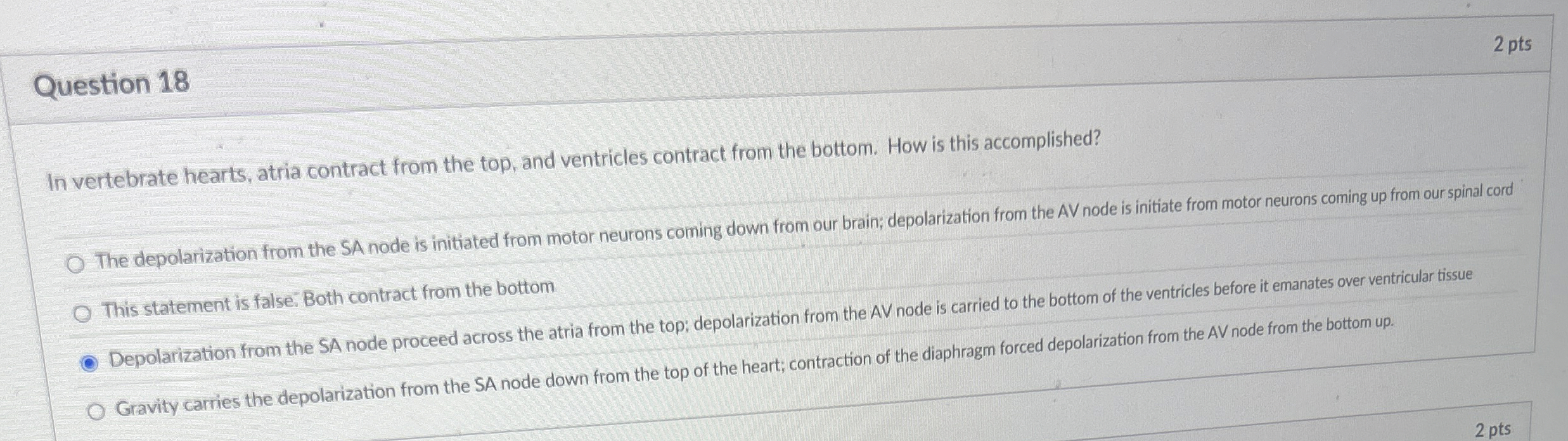 Solved Question 18In vertebrate hearts, atria contract from | Chegg.com