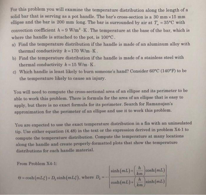 Solved For this problem you will examine the temperature | Chegg.com