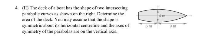 Solved 4. (II) The deck of a boat has the shape of two | Chegg.com