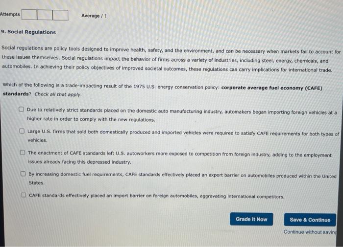 Solved ocial regulations are policy tools designed to | Chegg.com