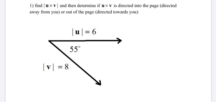 Solved 1) find u xv and then determine if u x v is directed | Chegg.com