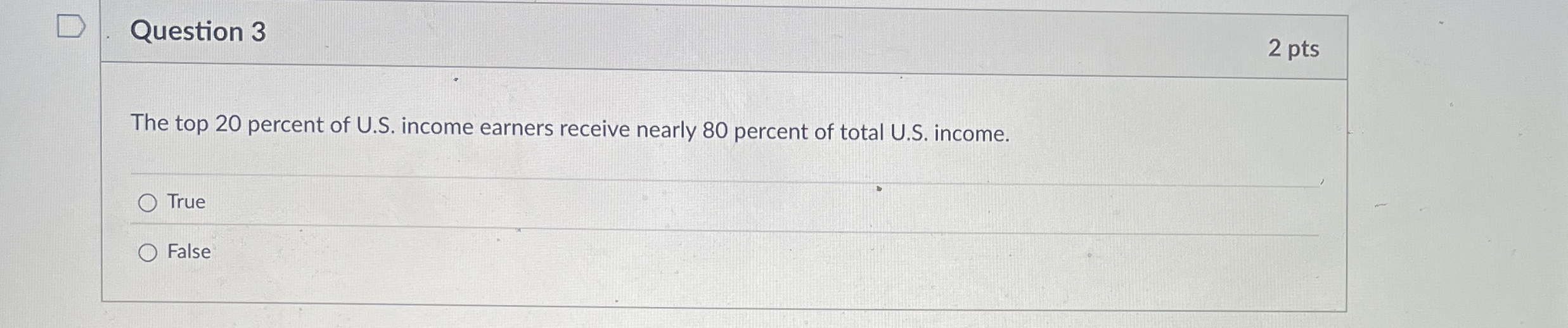 Solved Question 32 ﻿ptsThe top 20 ﻿percent of U.S. ﻿income | Chegg.com