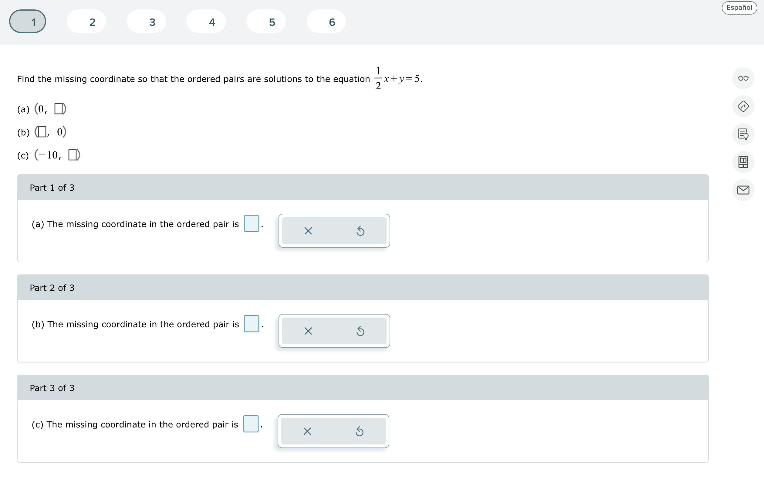 Find the missing coordinate so that the ordered pairs | Chegg.com