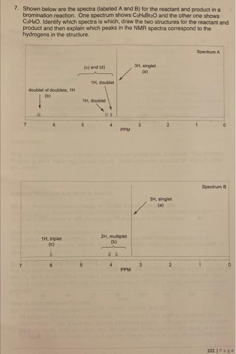 Solved 8. Shown below are the 13C spectra (labeled C \& D) | Chegg.com