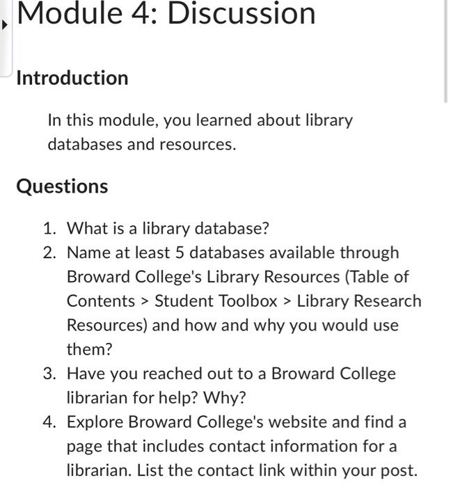 Solved Module 4: Discussion Introduction In this module, you | Chegg.com