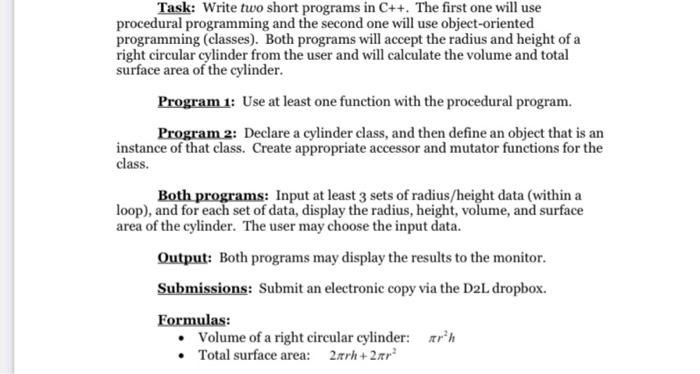 Solved Task: Write two short programs in C++. The first one | Chegg.com
