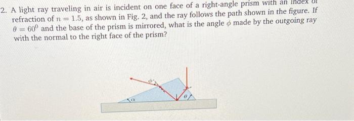 Solved What is the angle phi made by the outgoing ray with | Chegg.com