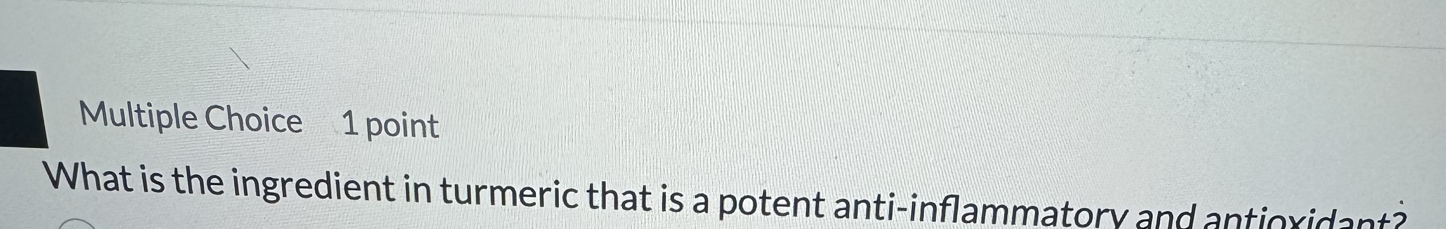 Solved Multiple Choice 1 ﻿pointWhat is the ingredient in | Chegg.com