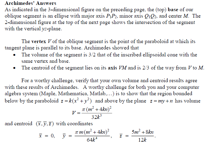 Solved Archimedes' Answers: M, N, ﻿and K ﻿are constants do | Chegg.com