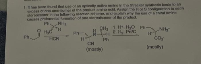 Solved 1. It has boan found that uso of nn optically activa | Chegg.com Solved 1. It has boan found that uso of nn optically activa | Chegg.com
