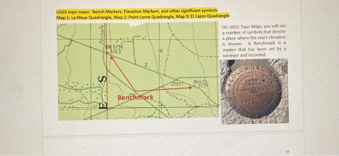 Solved USGS topo maps: Bench Markers, Elevation Markers, and | Chegg.com