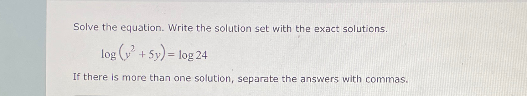 Solve the equation. Write the solution set with the | Chegg.com