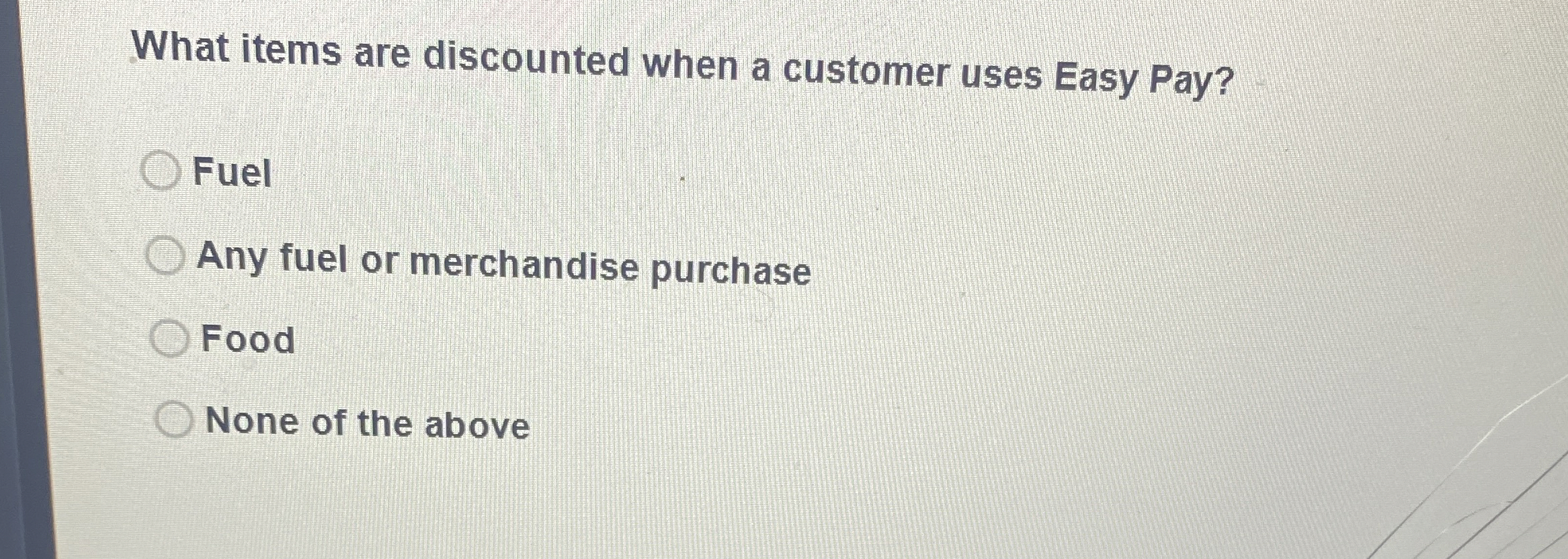 Solved What items are discounted when a customer uses Easy | Chegg.com