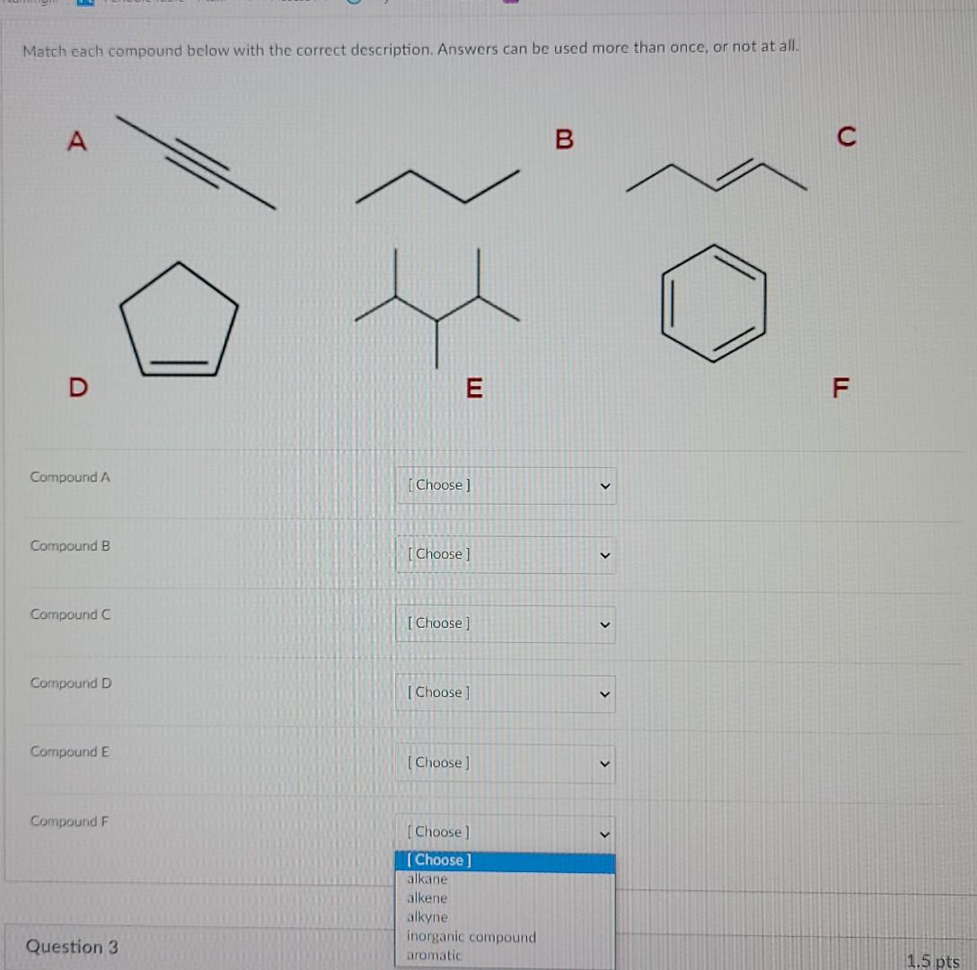 Solved Match each compound below with the correct | Chegg.com