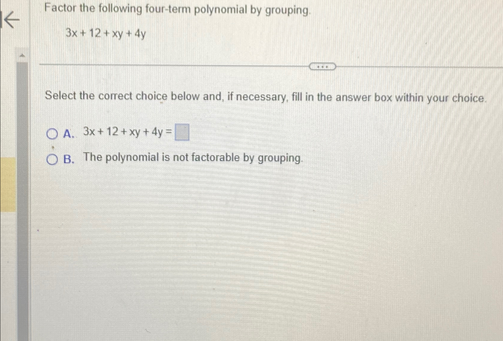 Solved Factor the following four-term polynomial by | Chegg.com