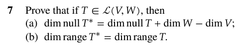 Solved 7 ﻿Prove that if TinL(V,W), ﻿then(a) ﻿dim null | Chegg.com