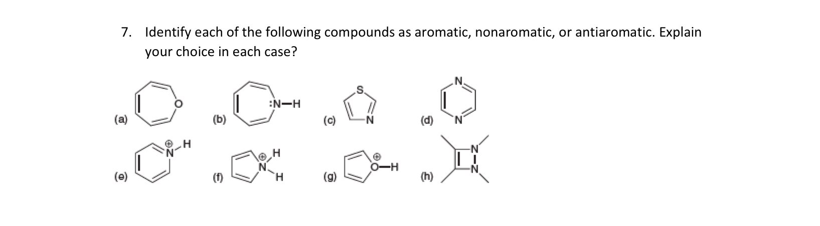Solved Identify each of the following compounds as aromatic, | Chegg.com
