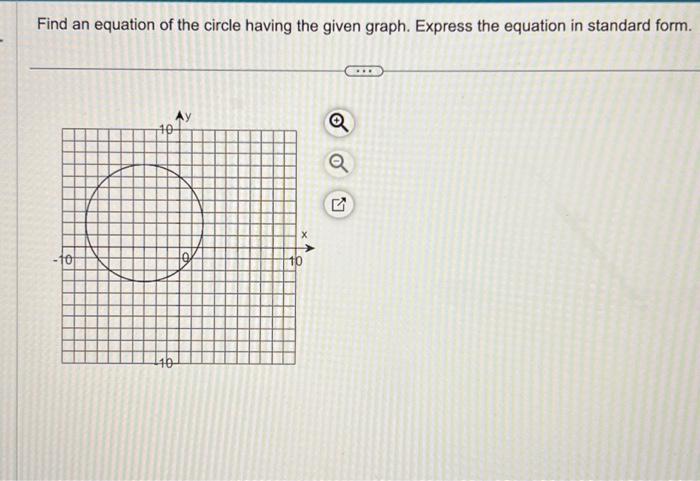 Solved Find an equation of the circle having the given | Chegg.com