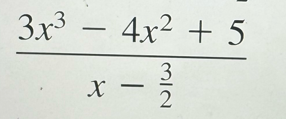 Solved 3x3-4x2+5x-32 ﻿ Use synthetic division to divide | Chegg.com