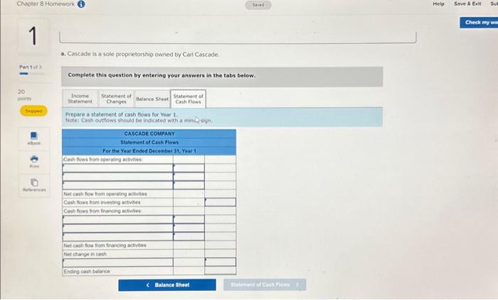 Solved 1Chapter 8 Homework 1 Part 1 of 3 20 points Skipped | Chegg.com
