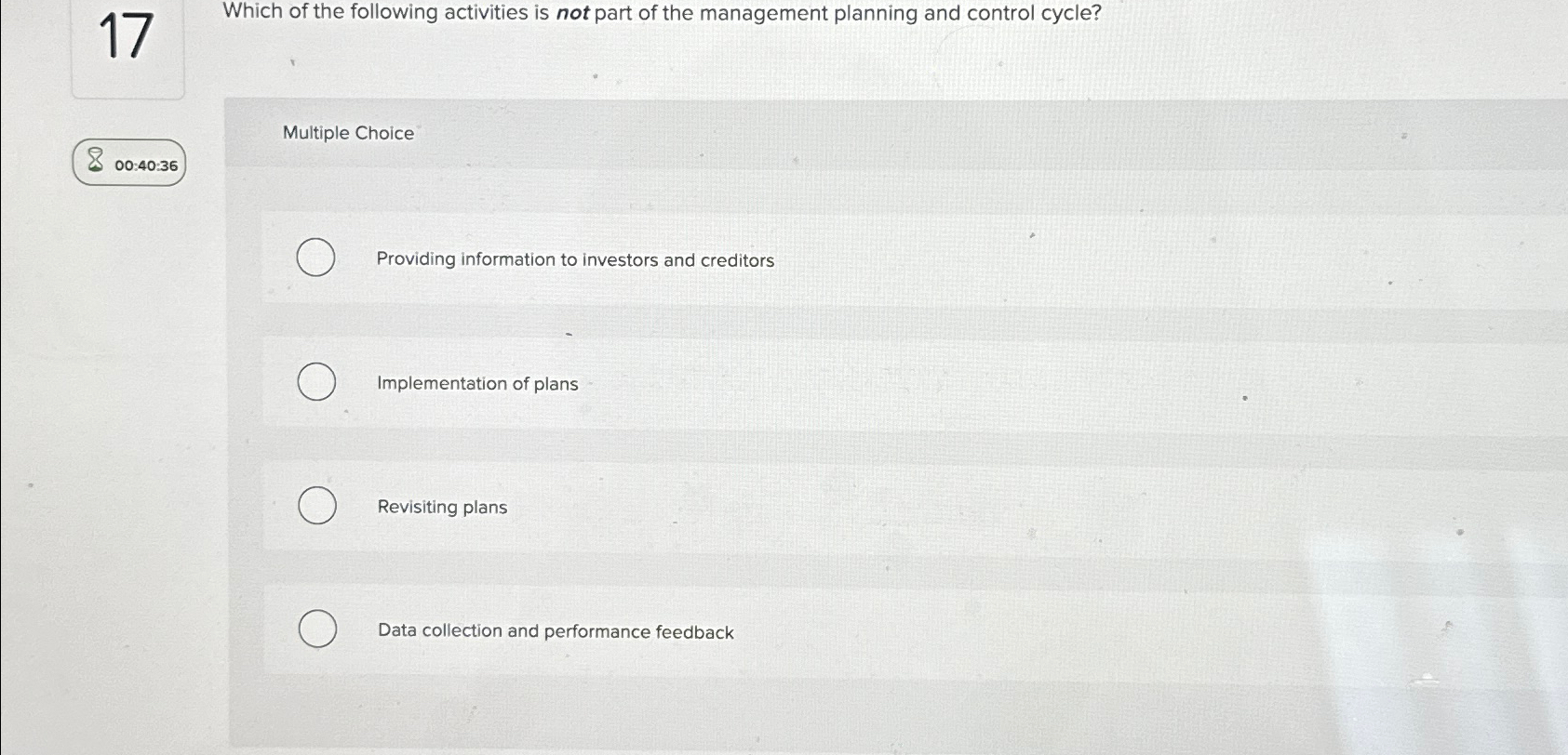 Solved 17Which of the following activities is not part of | Chegg.com
