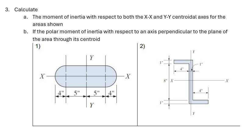 Solved Calculatea. ﻿The moment of inertia with respect to | Chegg.com
