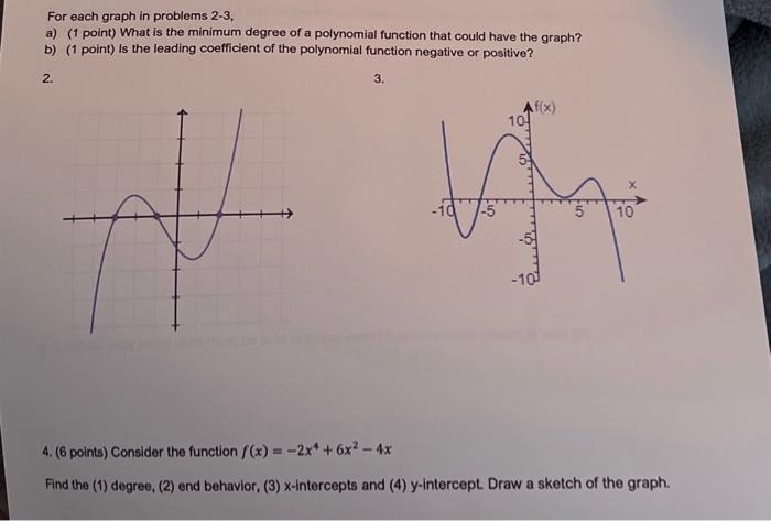 Solved For each graph in problems 2-3. a) (1 point) What is | Chegg.com
