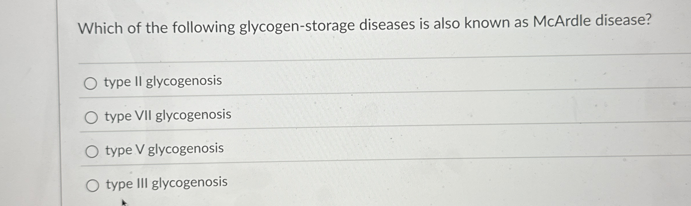 Solved Which of the following glycogen-storage diseases is | Chegg.com