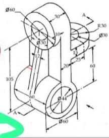 Solved i wanna Front view section , top view, left side | Chegg.com