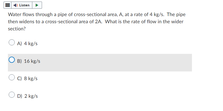 Solved Water flows through a pipe of cross-sectional area, | Chegg.com