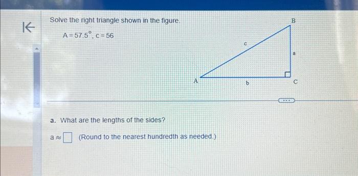 Solved please Solve the right triangle shown in the figure. | Chegg.com