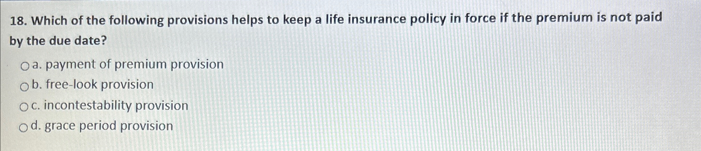 Solved Which of the following provisions helps to keep a | Chegg.com