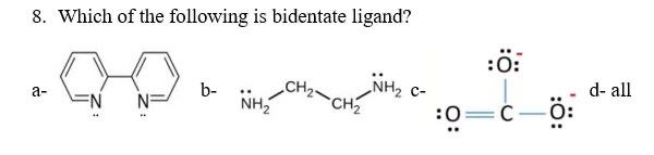 8. Which of the following is bidentate ligand? | Chegg.com