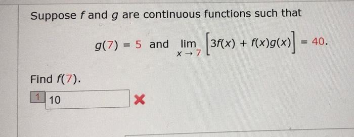Solved Suppose fand g are continuous functions such that 7) | Chegg.com