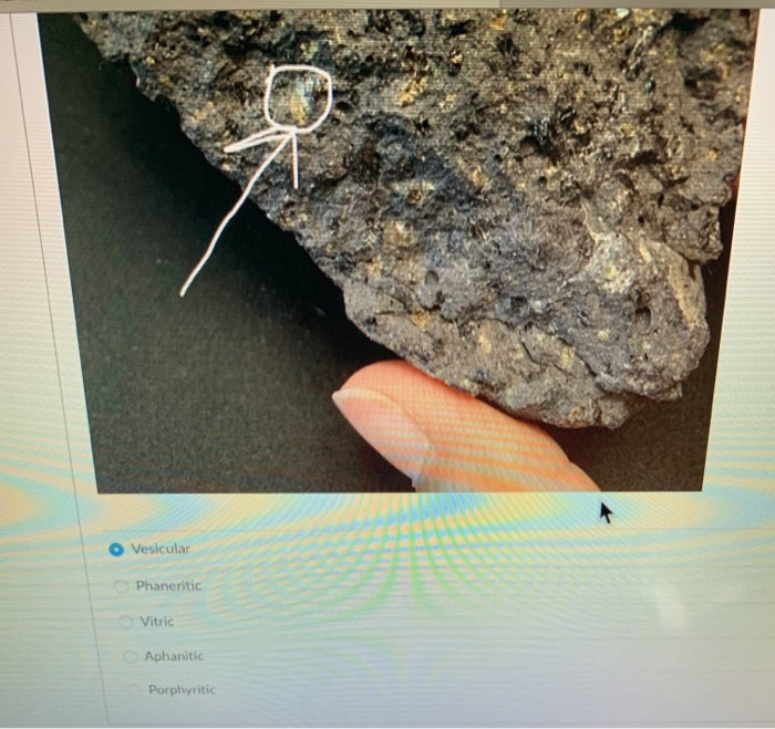 Solved The image below is of an igneous rock. What is it's | Chegg.com
