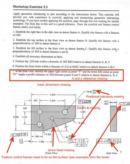 Workshop Exercise 3.3 Apply geometric tolerancing to | Chegg.com