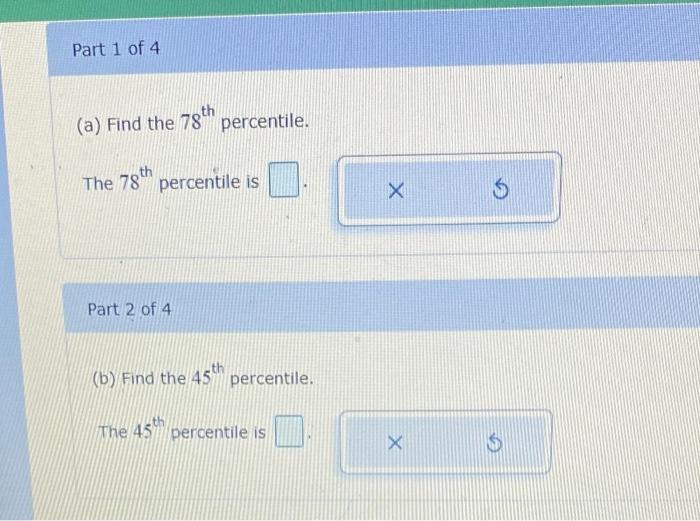 Solved For the data set(a) Find the 78th percentile. The | Chegg.com