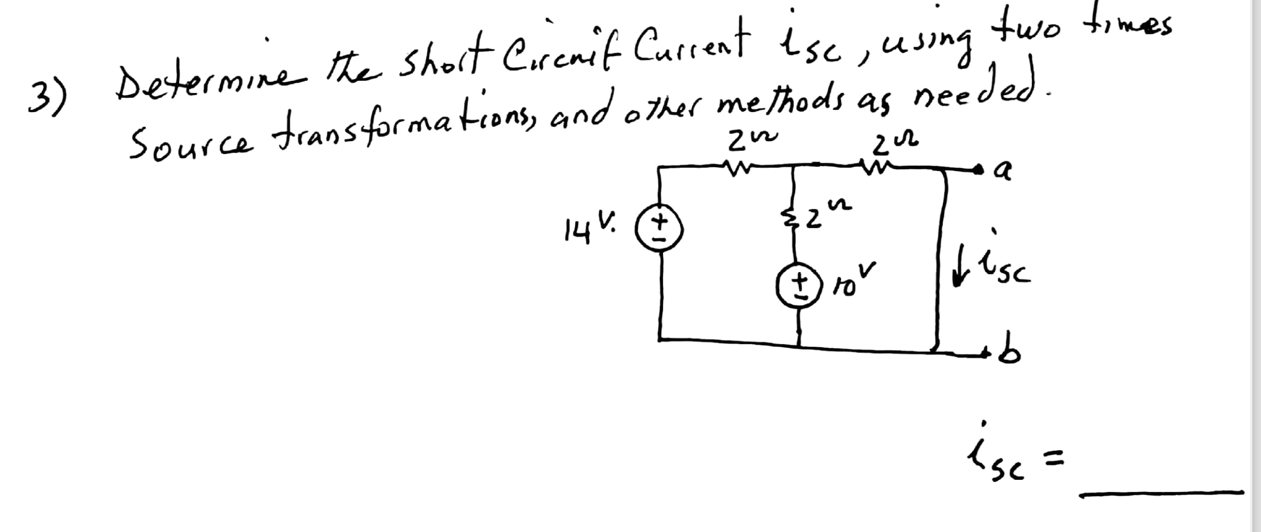 Solved Determine the Short Circuit Current isc, ﻿using two | Chegg.com
