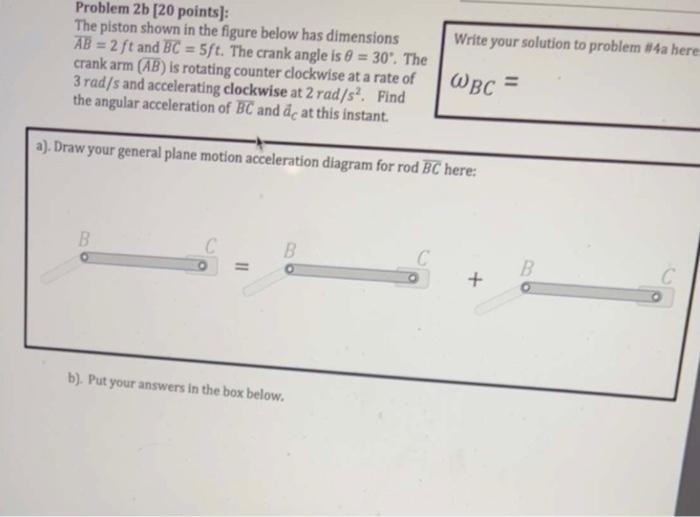 Solved Problem 2b [20 points]: The piston shown in the | Chegg.com