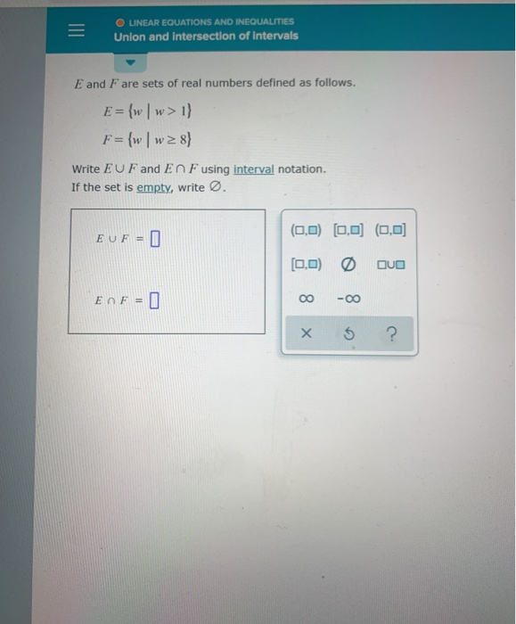 Solved O LINEAR EQUATIONS AND INEQUALITIES Union and | Chegg.com