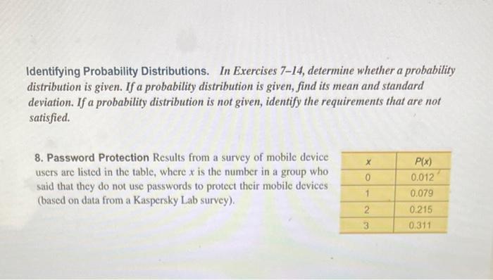 Solved Identifying Probability Distributions. In Exercises | Chegg.com