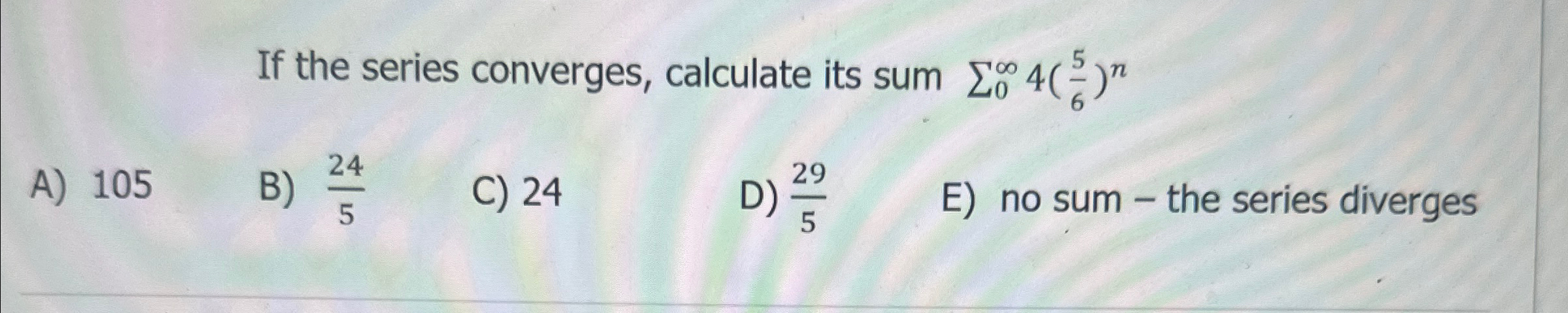 Solved If the series converges, calculate its sum | Chegg.com