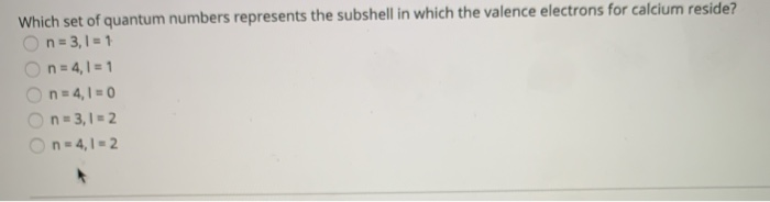 Solved Which set of quantum numbers represents the subshell | Chegg.com