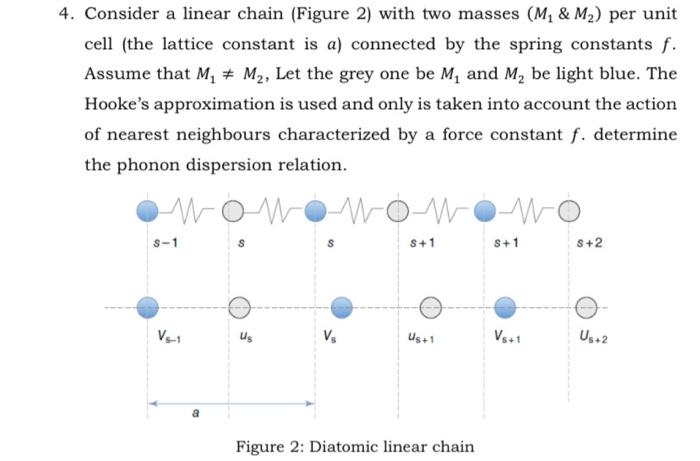 Solved 4. Consider a linear chain (Figure 2) with two masses | Chegg.com