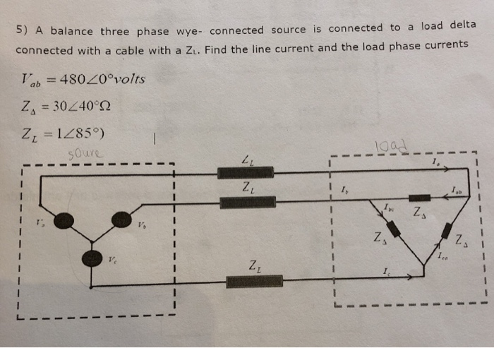 Solved 5) A balance three phase wye- connected source is | Chegg.com