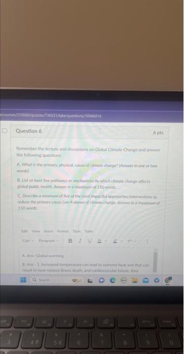 Romember the lecture and dicussions on Cotat Cimate | Chegg.com