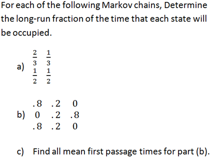 For each of the following Markov chains, Determine | Chegg.com